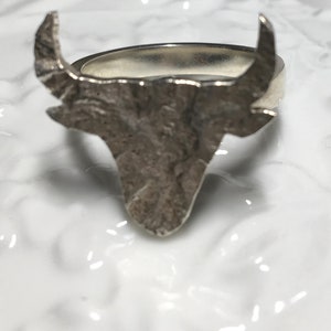 El Toro Big Bull Reticulated Silver Ring With Texture - Etsy