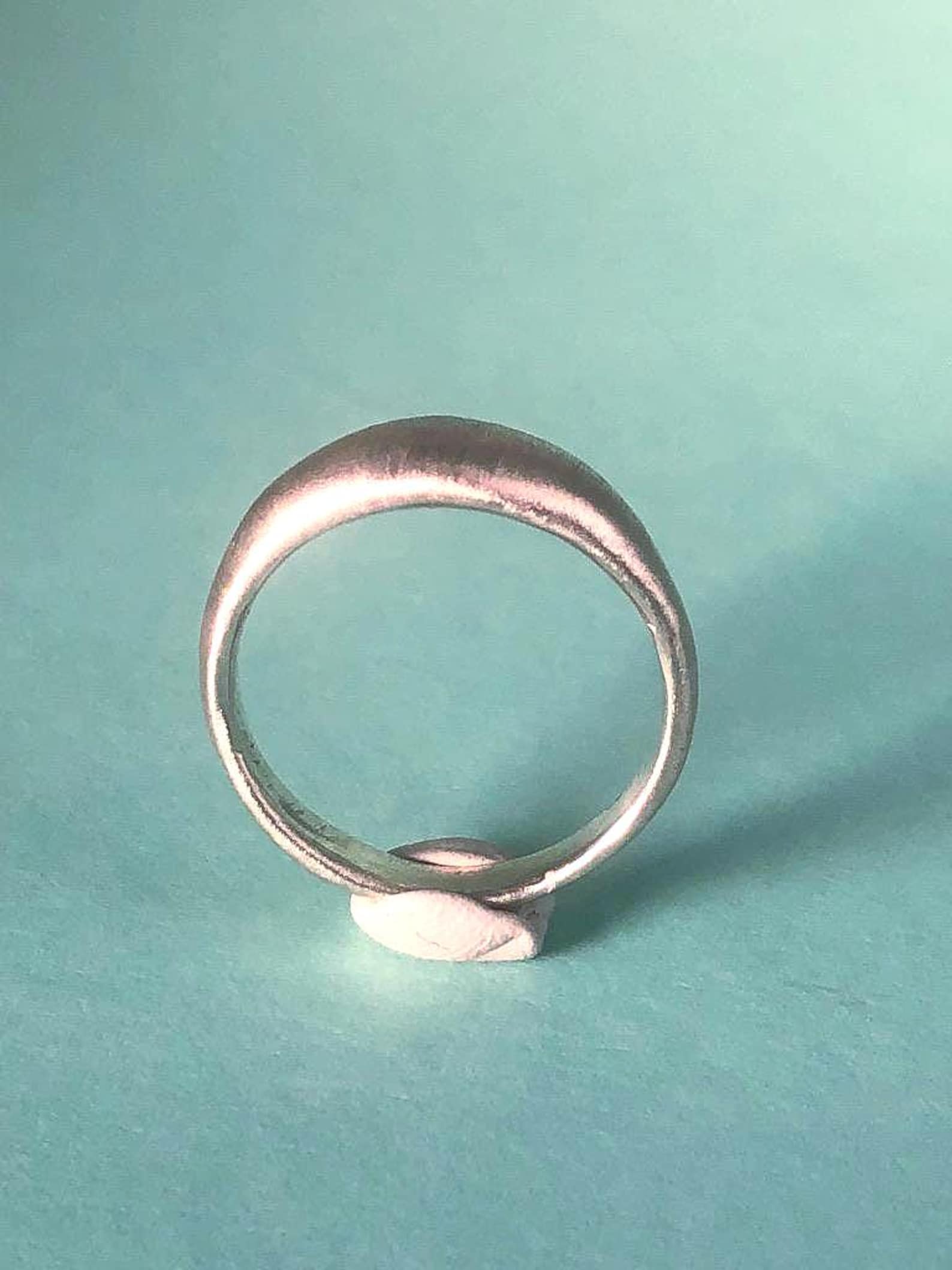 Low Dome Silver Bombé Slimline Signet Rings in Two Finishes - Etsy