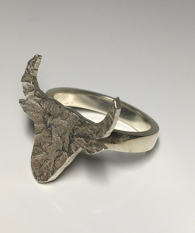 El Toro Big Bull Reticulated Silver Ring With Texture - Etsy