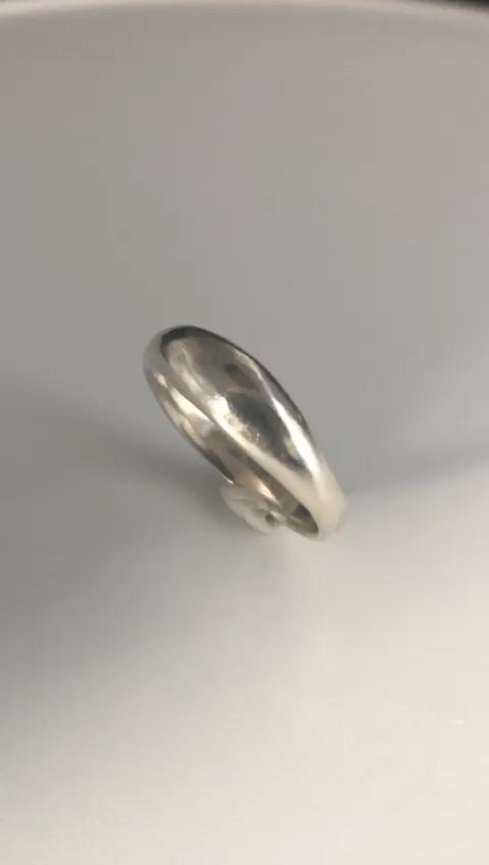 Low Dome Silver Bombé Slimline Signet Rings in Two Finishes - Etsy