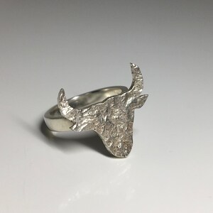 El Toro Big Bull Reticulated Silver Ring With Texture - Etsy