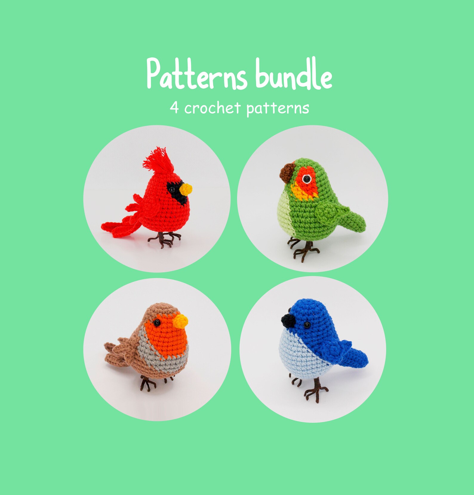 Set of Crochet Patterns / Birds / - Etsy