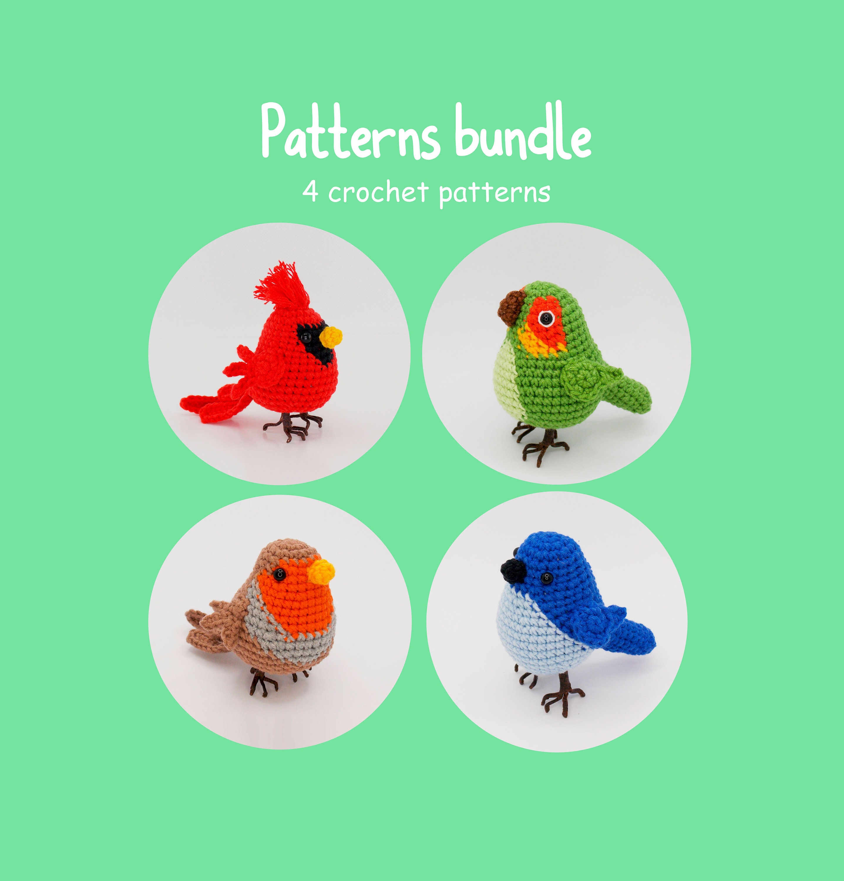 Set of Crochet Patterns / Birds / - Etsy