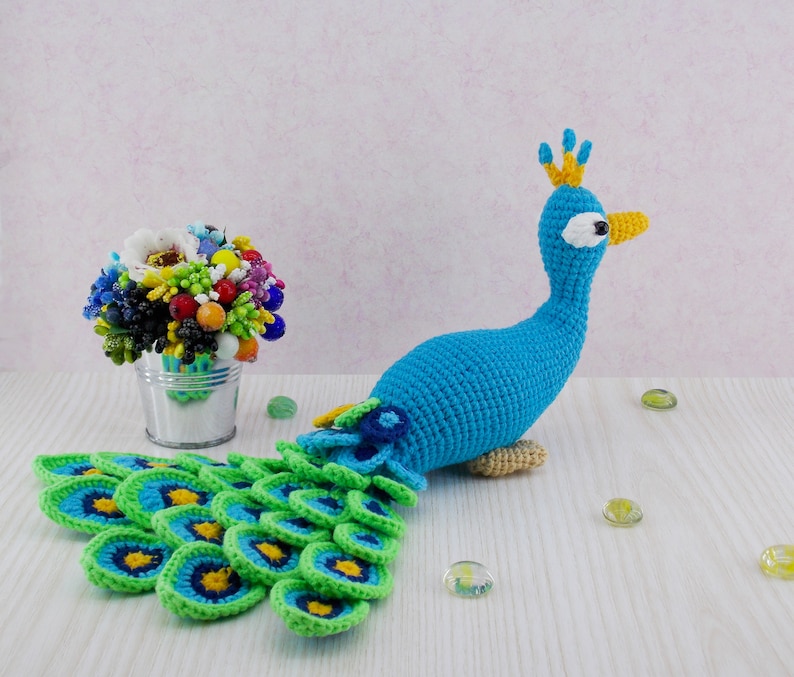 Amigurumi Crochet Pattern Peacock / Crocheted Peacock / - Etsy Denmark