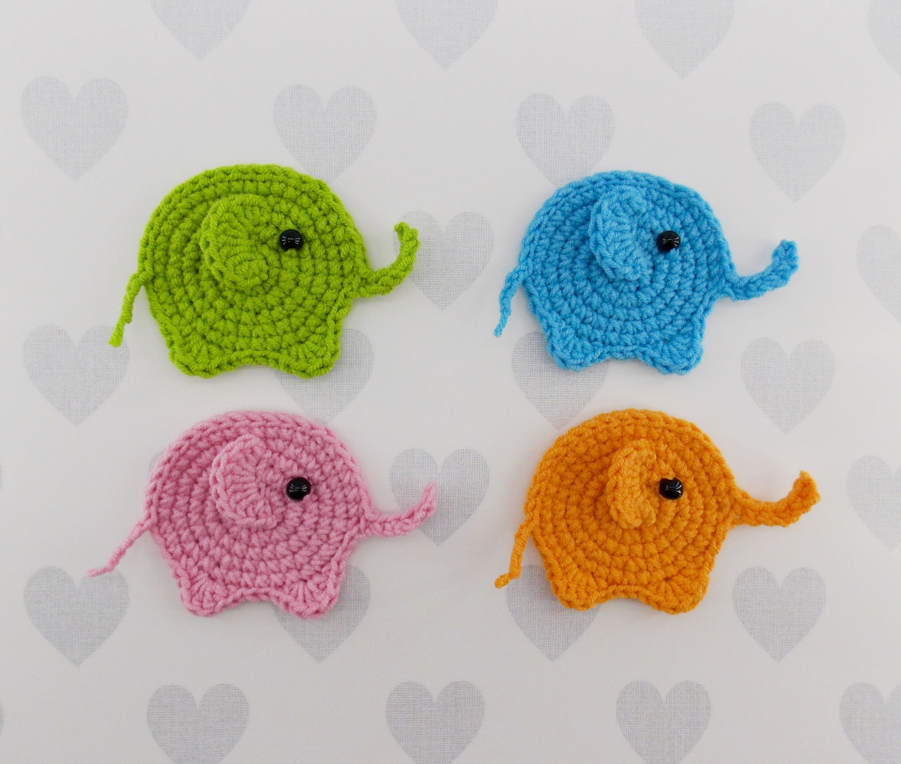 Crochet Pattern Applique Elephant - Etsy Canada