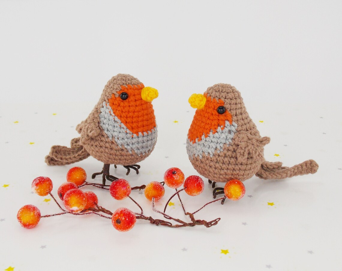 Amigurumi Crochet Pattern Bird Robin / Crocheted Robin / | Etsy