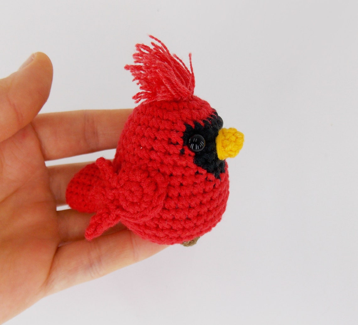 Amigurumi Crochet Pattern Bird Cardinal / Crocheted Cardinal / | Etsy