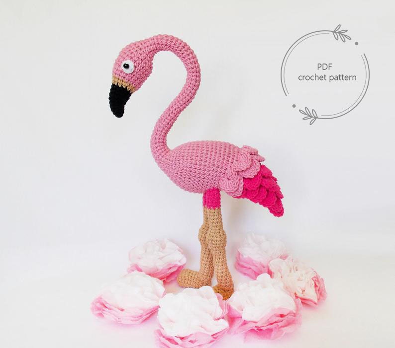 Amigurumi crochet pattern flamingo / crocheted flamingo / | Etsy
