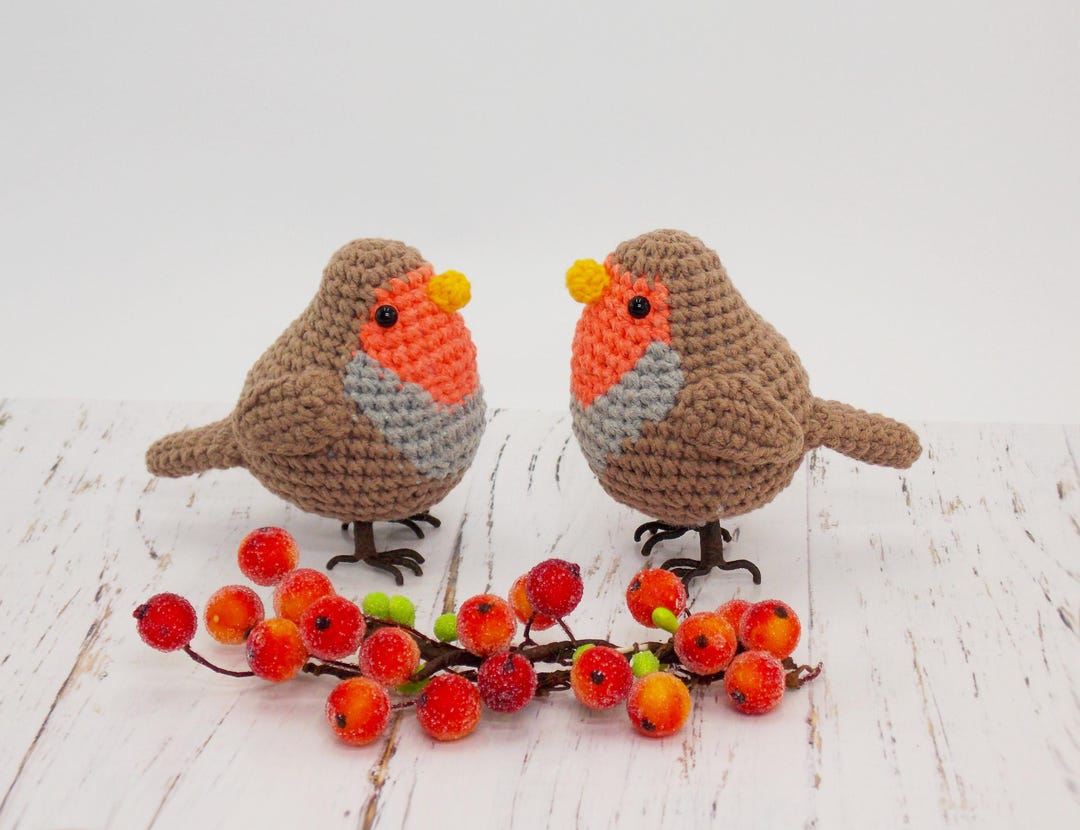 Amigurumi Crochet Pattern Bird Robin / Crocheted Robin / Amigurumi ...