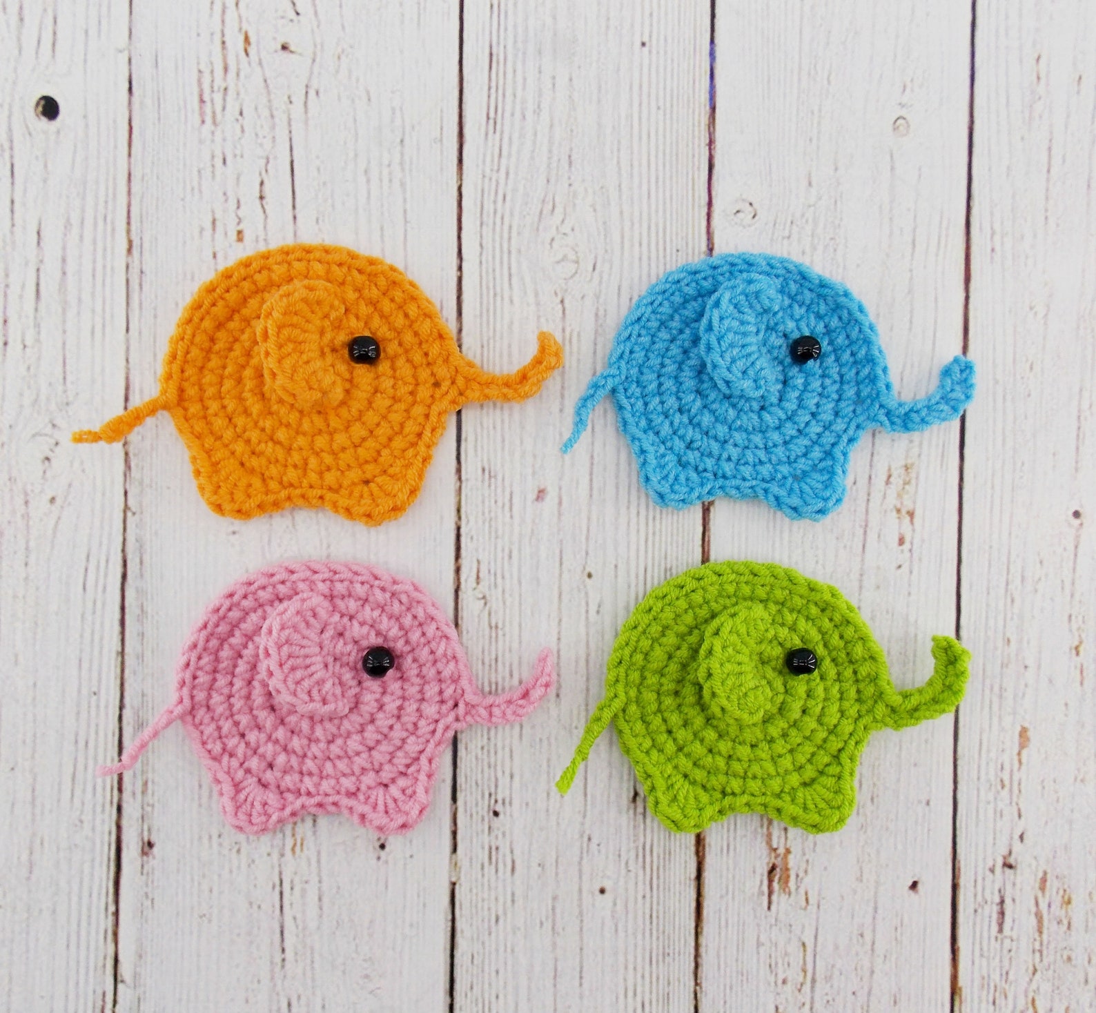 Crochet pattern applique elephant | Etsy