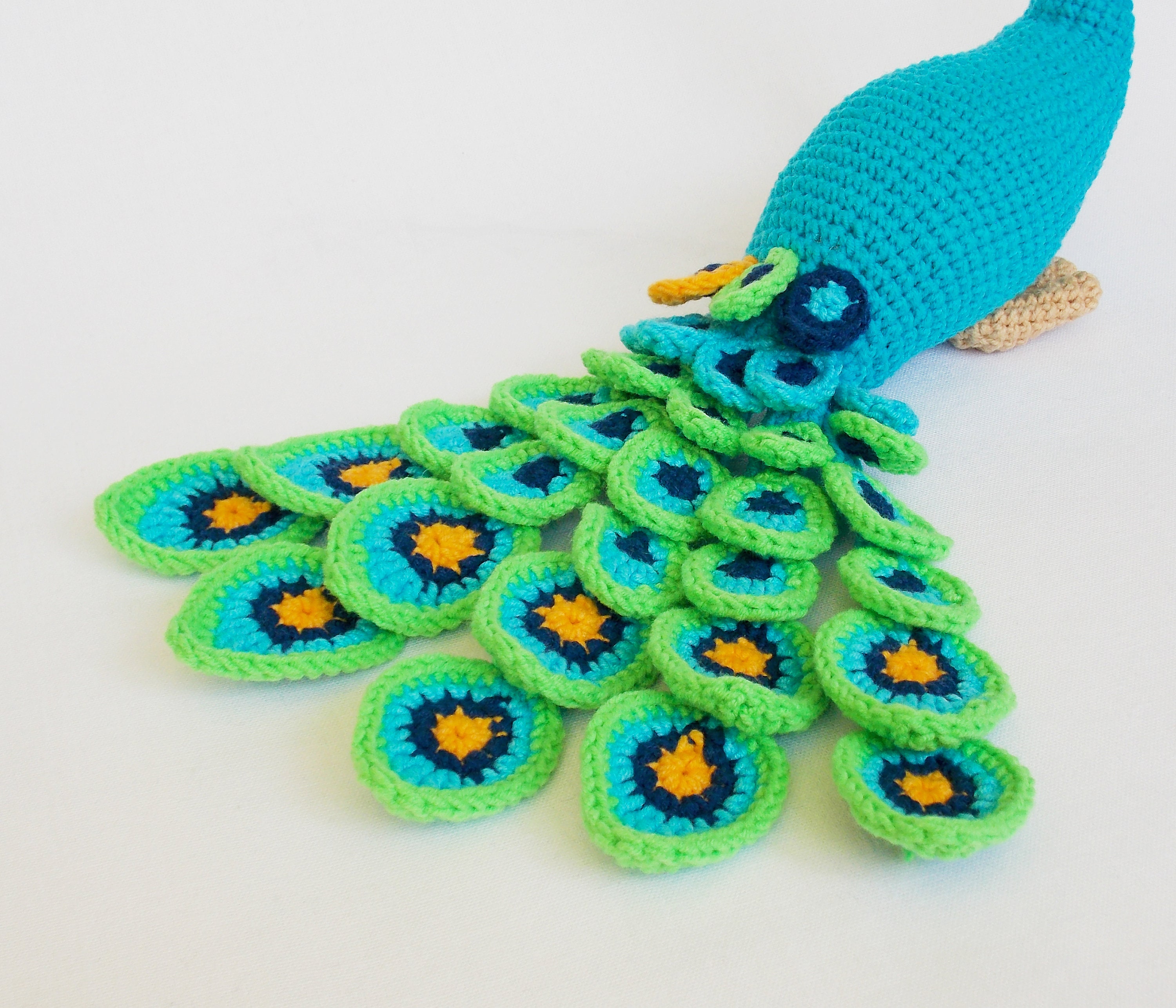 Amigurumi Crochet Pattern Peacock Crocheted Peacock Etsy