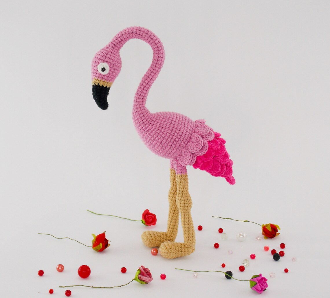 Amigurumi Crochet Pattern Flamingo / Crocheted Flamingo / - Etsy