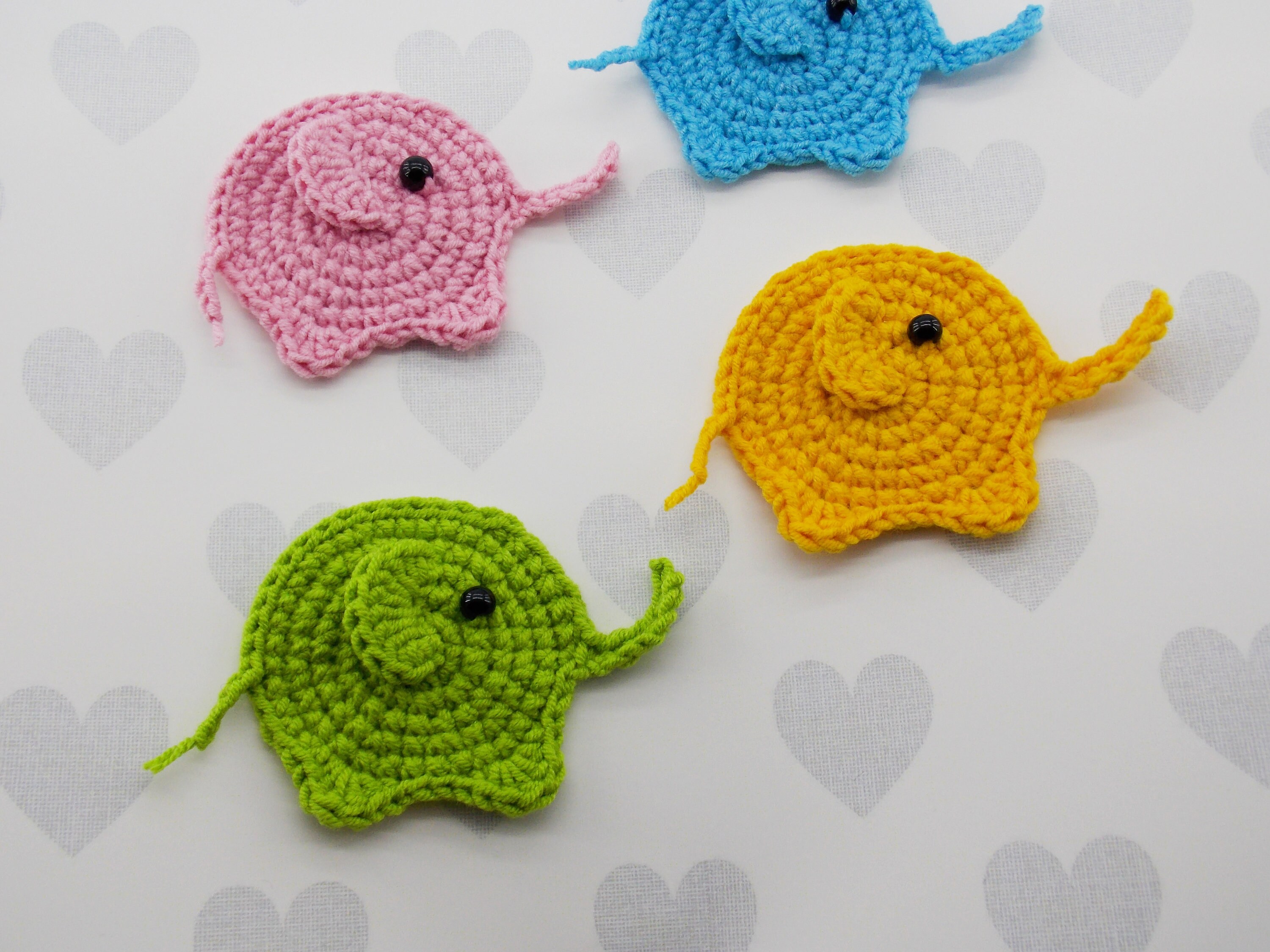 Crochet pattern applique elephant | Etsy