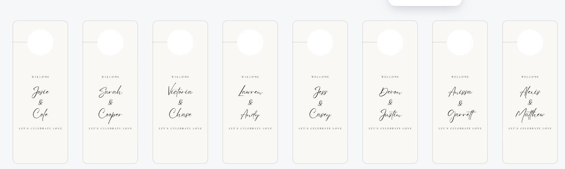 Editable Door Hanger Template | Canva Door Signs for Weddings ...