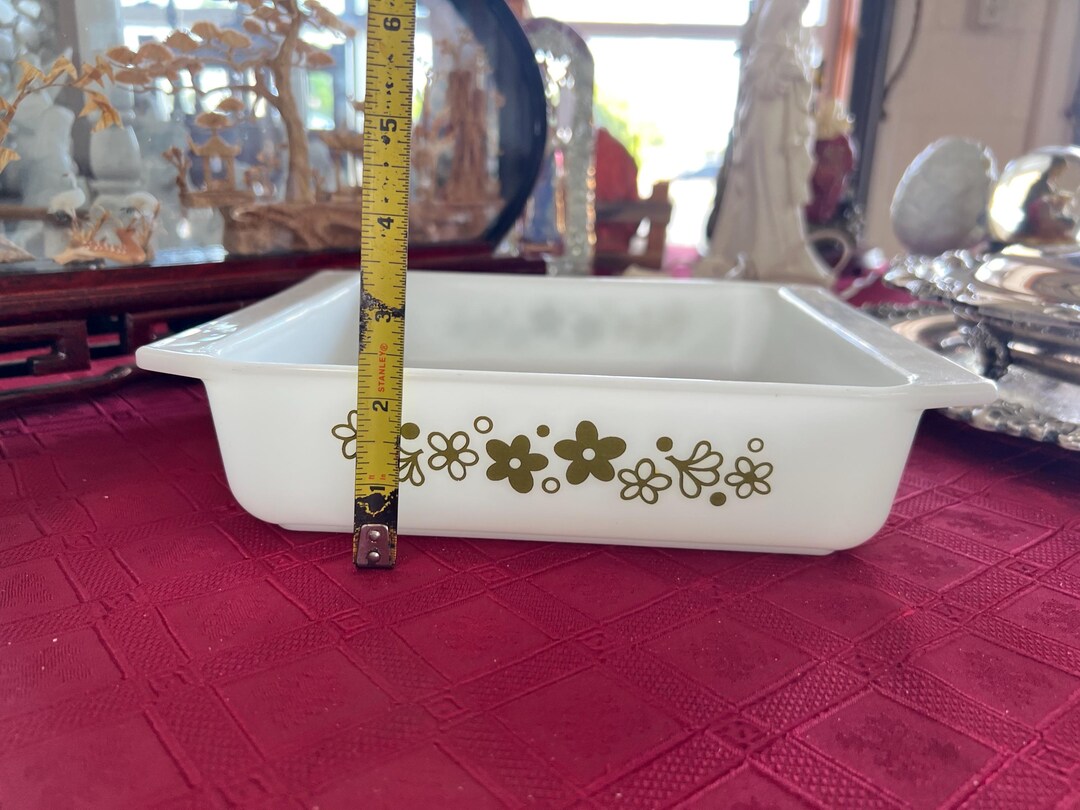 Pyrex Spring Blossom Green 2 Qt. Cake Dish 922 Square Baking Dish ...