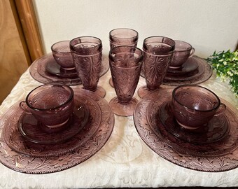 Glass Dinnerware Set | Etsy