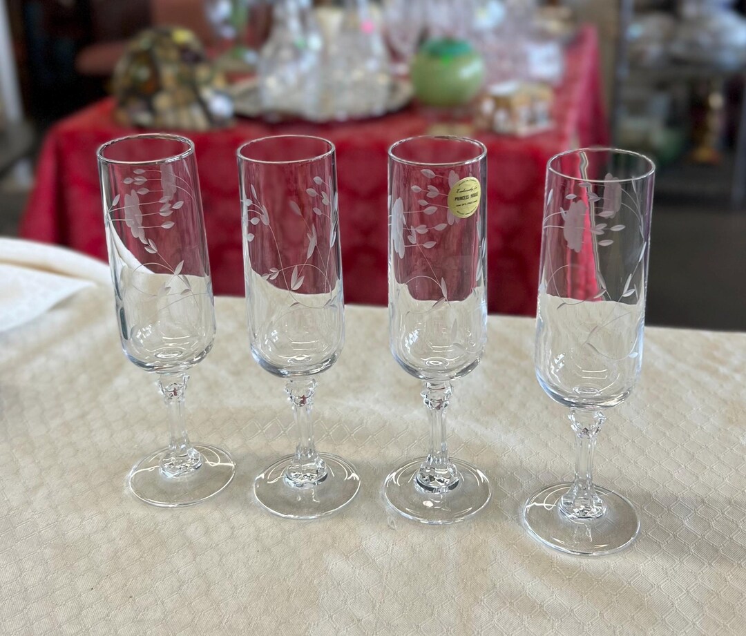 Set of 4 Princess House Heritage Champagne Stemware / Flutes - Etsy