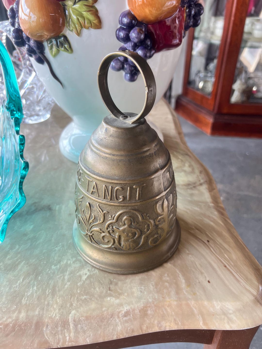 Vintage Brass Catholic Monastery Bell "vocem Meam Audi, Qui Me Tangit ...