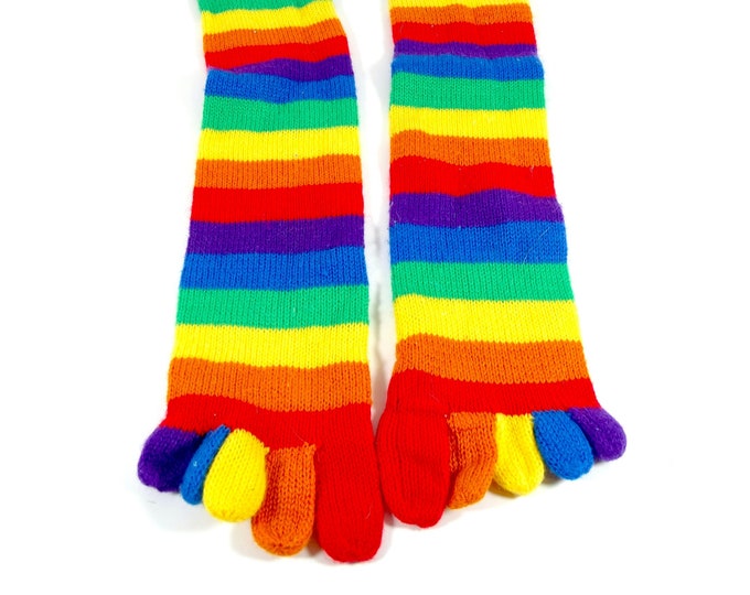 Original 1970s Rainbow Toe Socks - Made in Taiwan ROC 70s Toe Socks ...