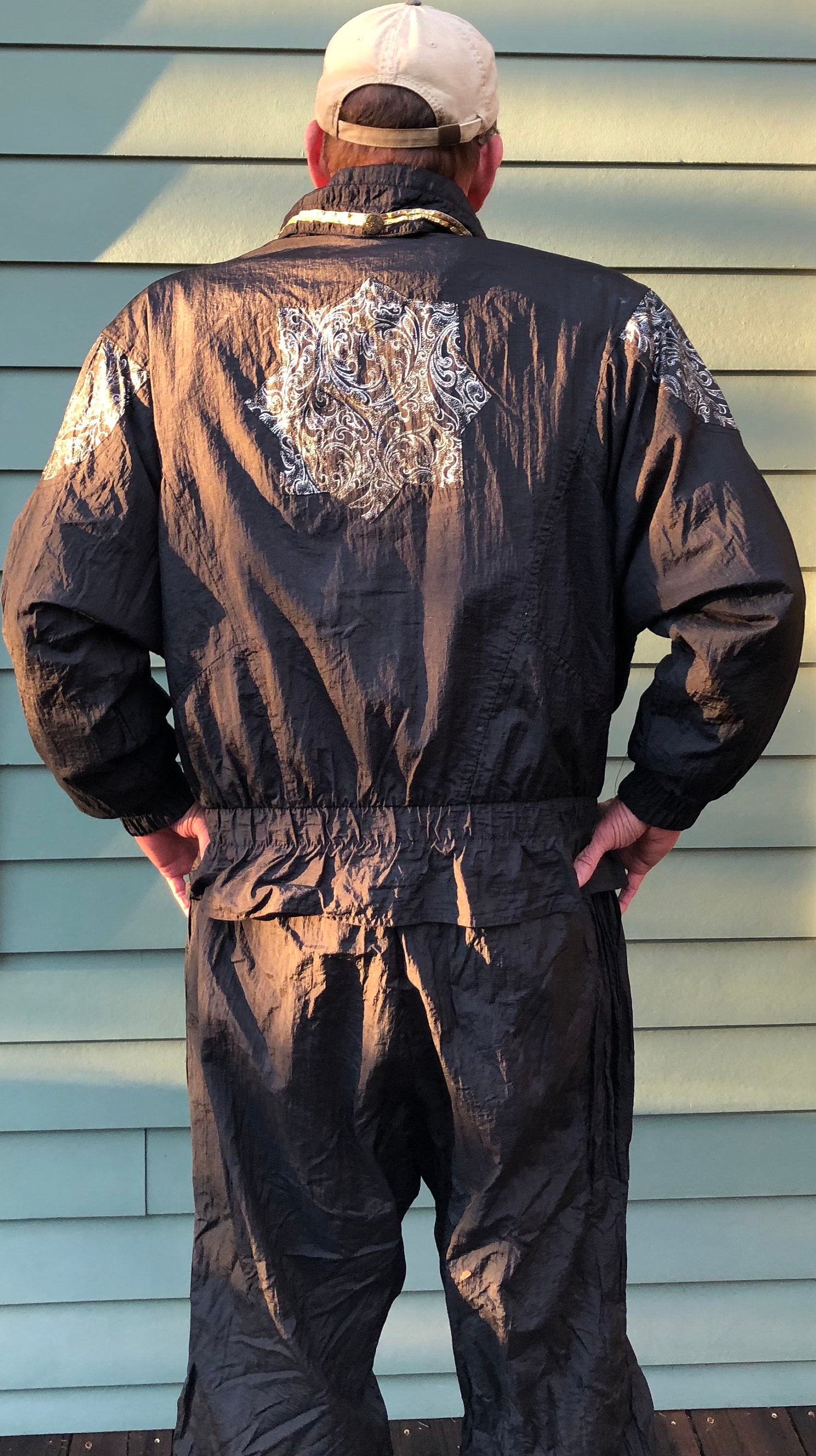 80s Glam Tracksuit Womens 22W 1980s Tracksuit G4000 Black and Gold ...