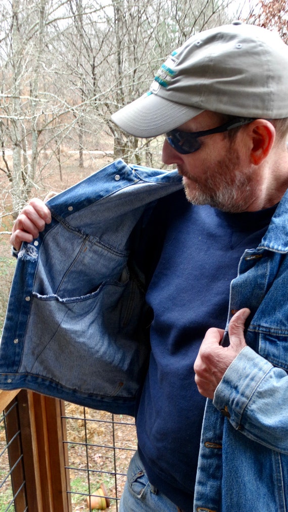 Vintage Campus Denim Work Jacket Jean Jacket Mens Siz… - Gem