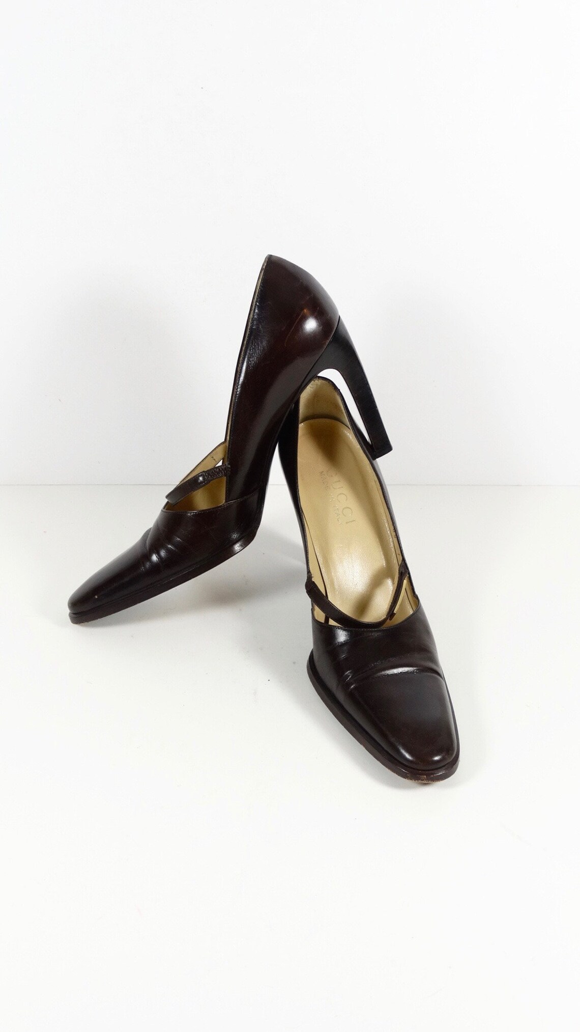 Vintage Gucci Authentic Vintage Leather High Heels Vintage | Etsy