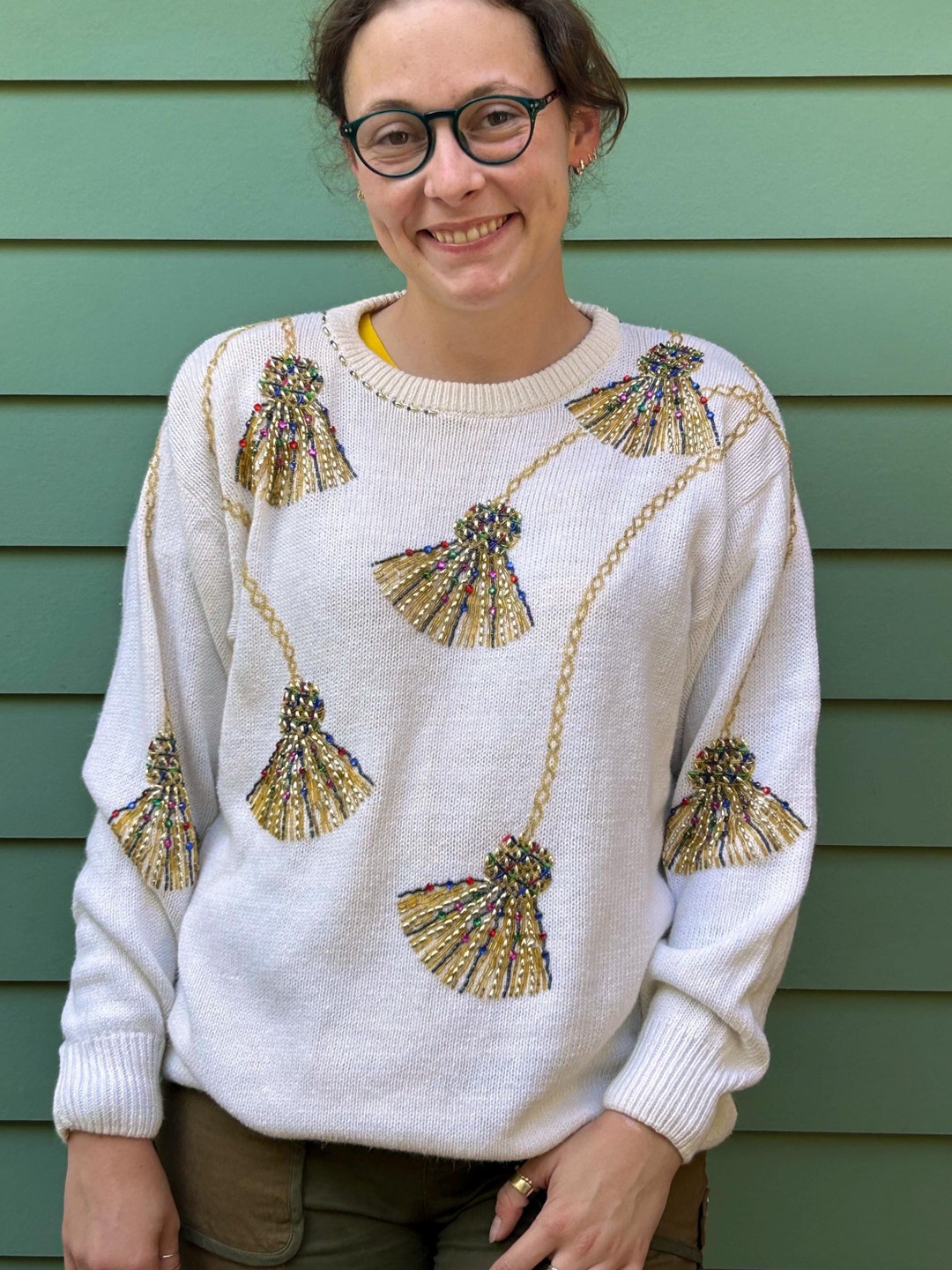 Incredible 80s Beaded Sweater - Victoria Harbour Sweater 1980s Sweater ...