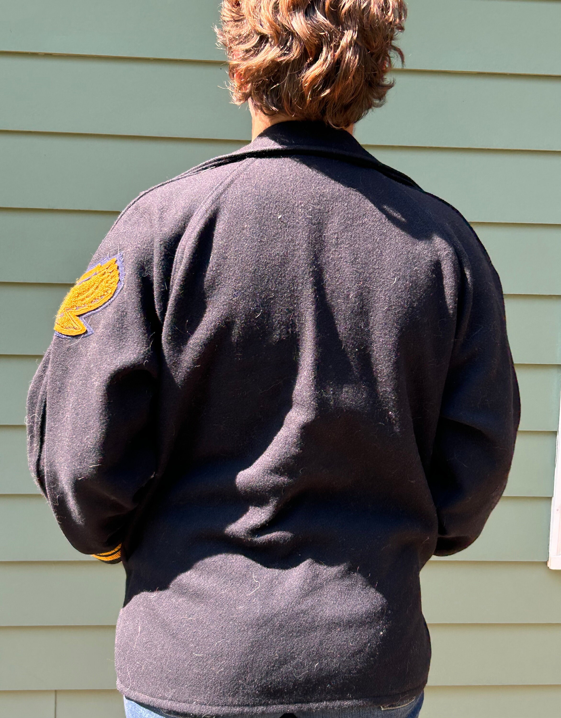 Vintage Neff Varsity Letter Jacket Size S Black and Gold Varsity Jacket ...