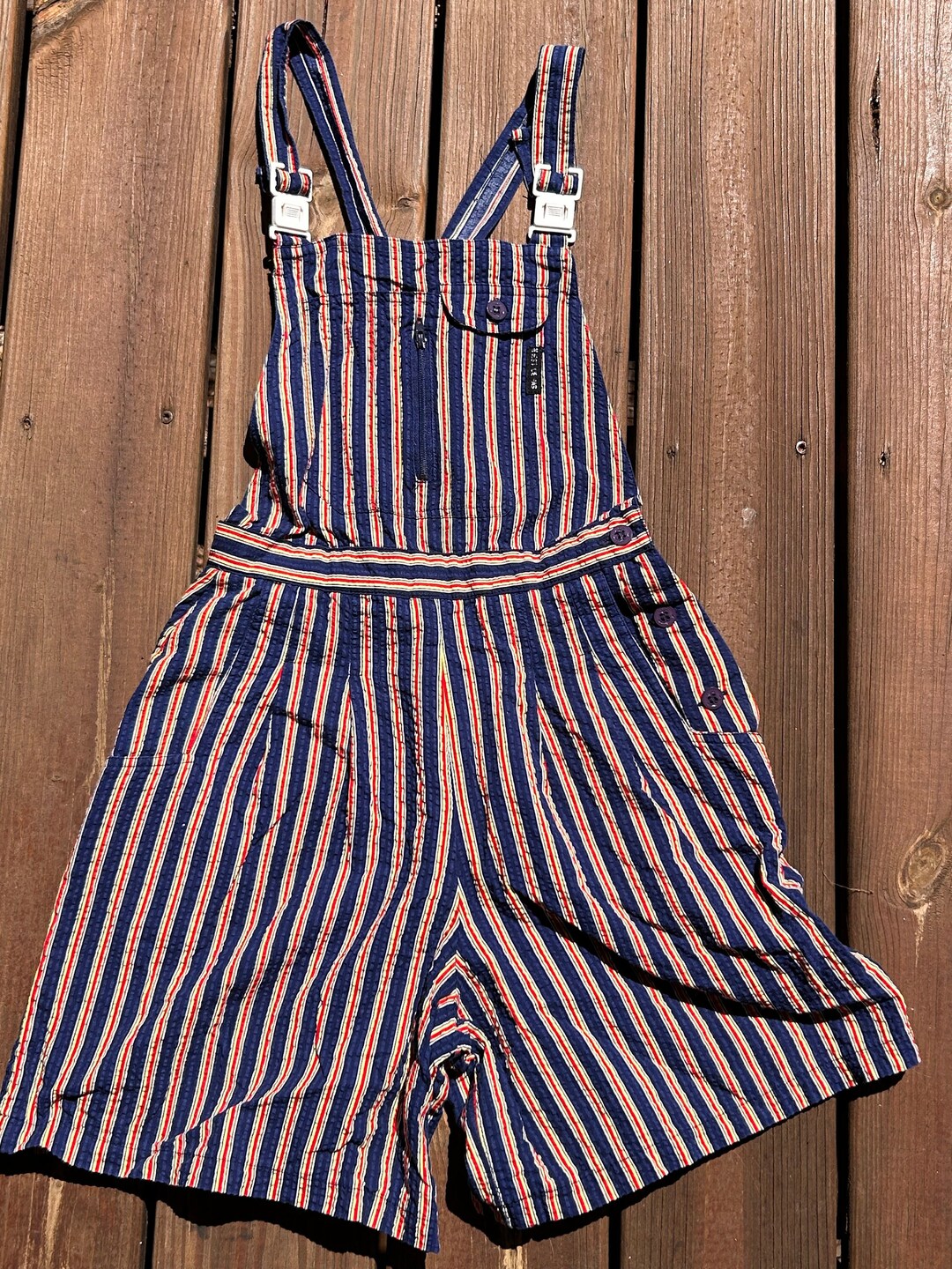 1980s Shorty Overalls N’est-ce Pas Size 5/6 80s Overalls Seersucker ...