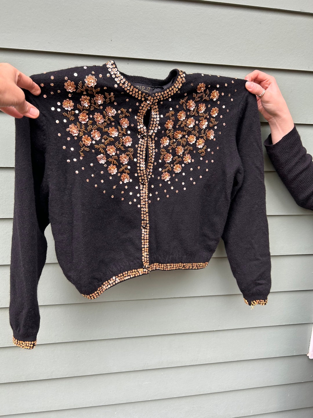 Beautiful Gold Sequin Embellished Cardigan I Did It by Mathew H USA ...
