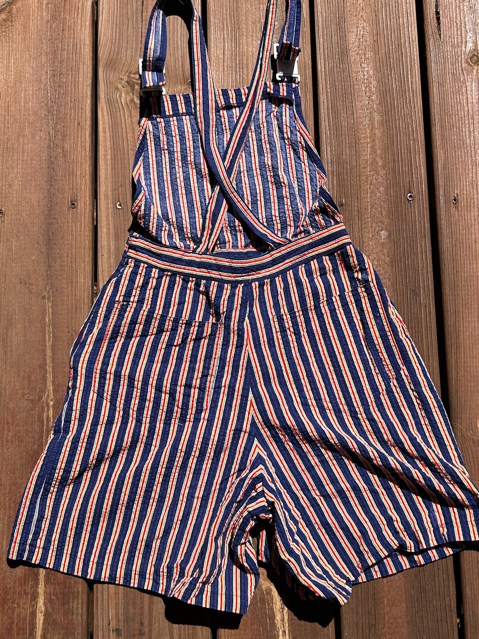 1980s Shorty Overalls N’est-ce Pas Size 5/6 80s Overalls Seersucker ...