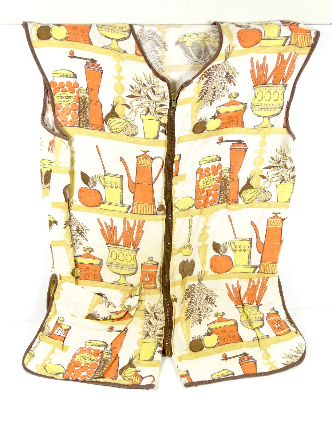 Cute Vintage Smock Handmade Art Smock Size M Kitchen Print Kids Art ...