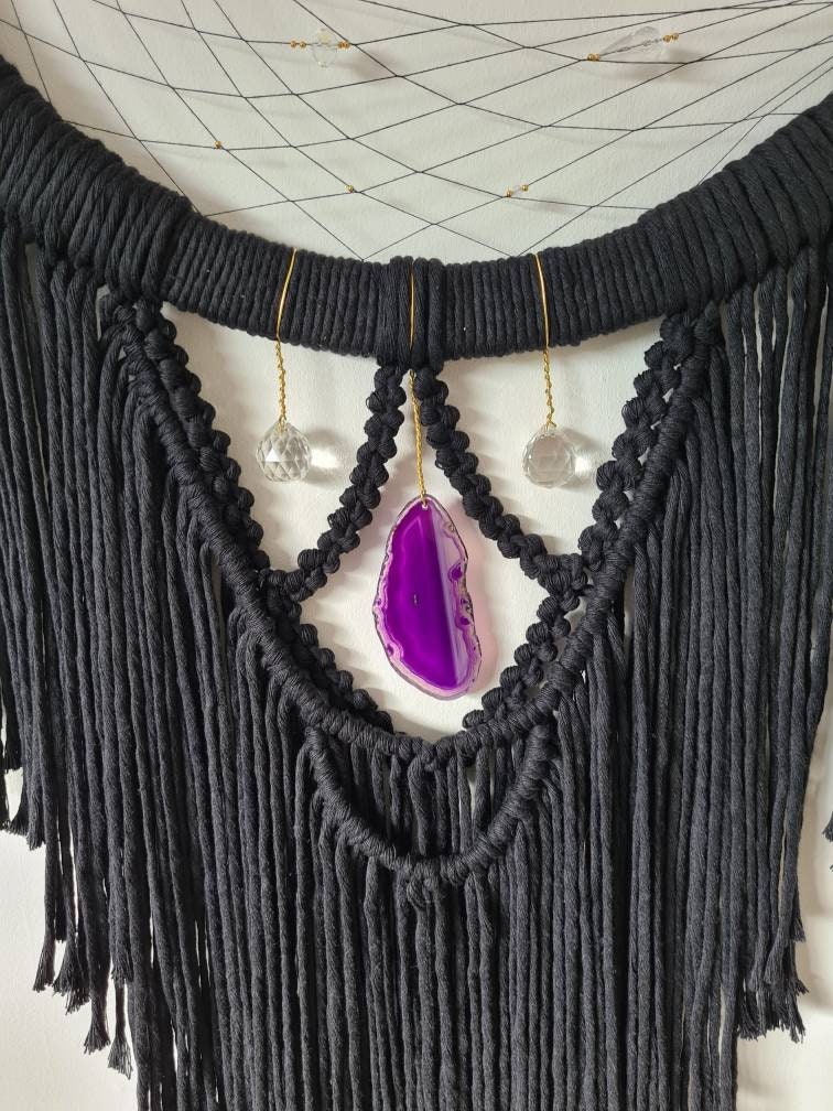 Gothic Macrame Kit Black Macrame Decor Tutorial Winnie | Etsy