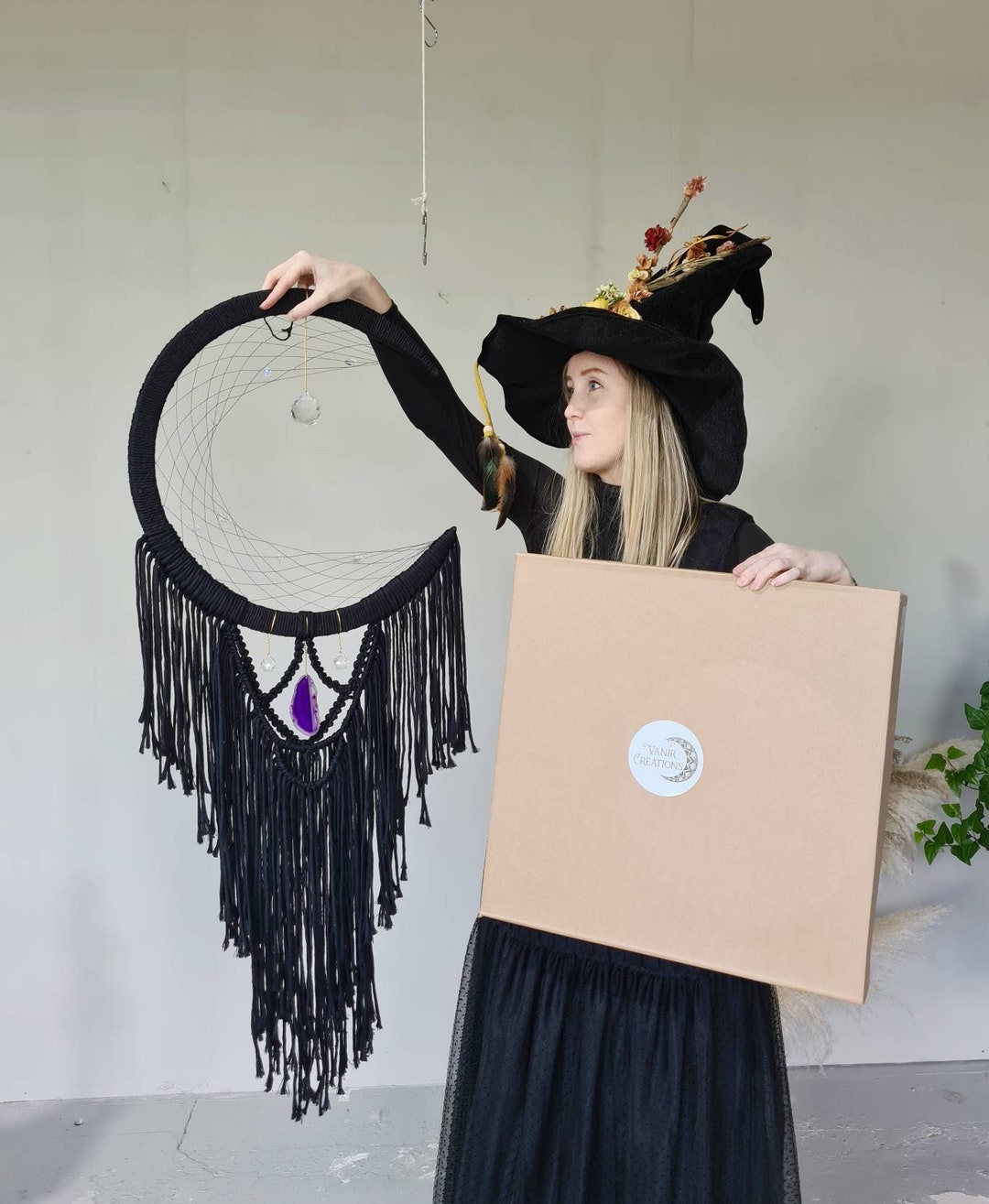 Gothic Macrame Kit Black Macrame Decor Tutorial Winnie - Etsy