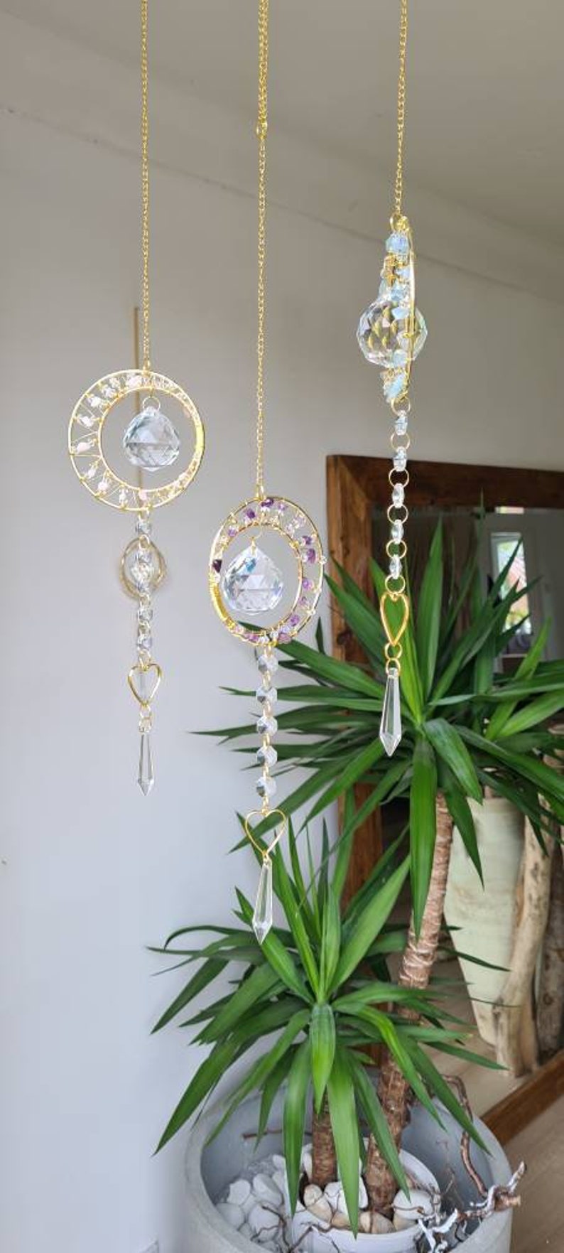 DIY Tutorial Suncatcher With Crystals Moon and Star Crystal - Etsy UK
