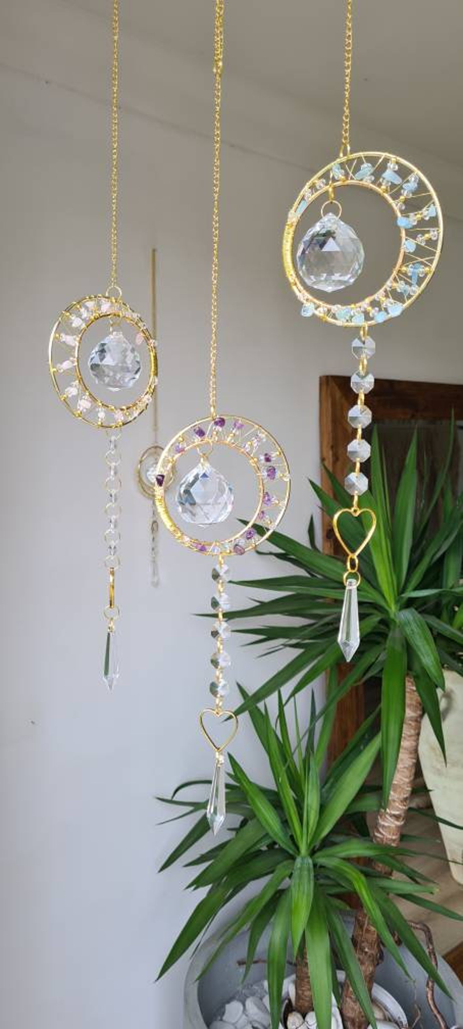 DIY Tutorial Suncatcher With Crystals Moon and Star Crystal - Etsy UK