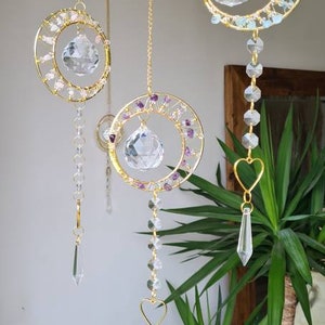 DIY Tutorial Suncatcher With Crystals Moon and Star Crystal - Etsy UK