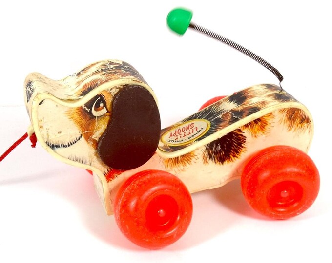 1969 Little Snoopy Pull Toy Vintage Fisher Price Pull Toy 1960s Fisher ...