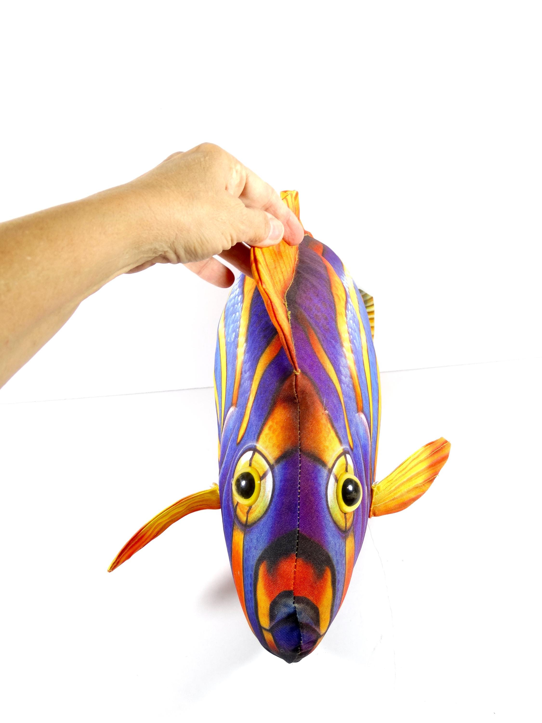 Giant Fish Pillow Tropical Fish Pillow Blue Ring Angelfish Pillow Scuba ...