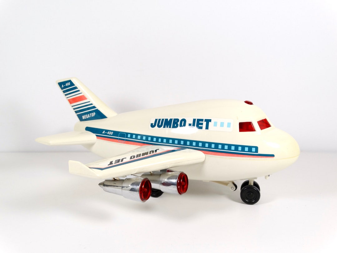 Awesome Vintage Mega Top Jumbo Jet Works Great Toy Airplane Moves and ...