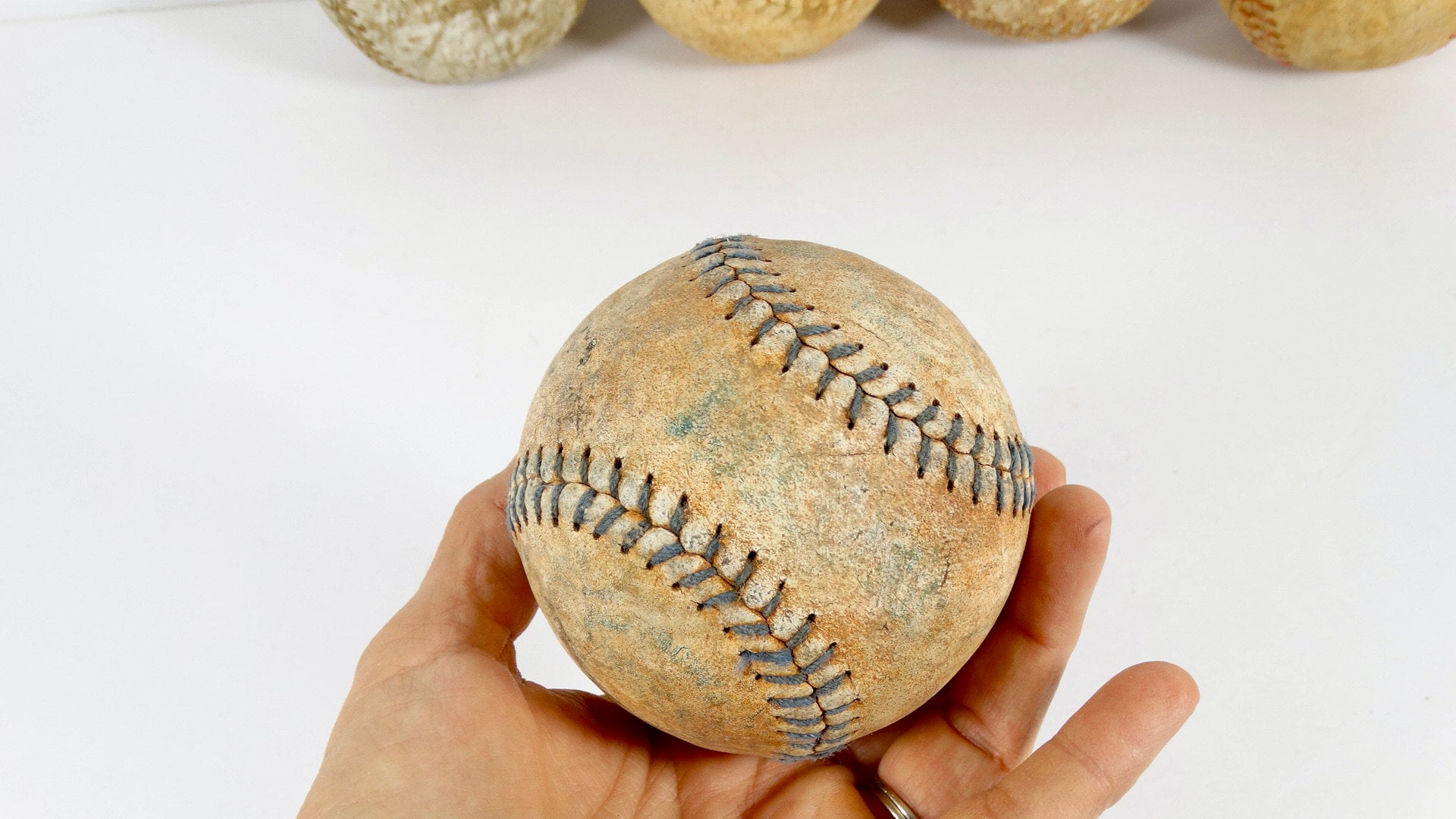 Vintage Leather Softball, Vintage Leather Baseball Softball Collector ...