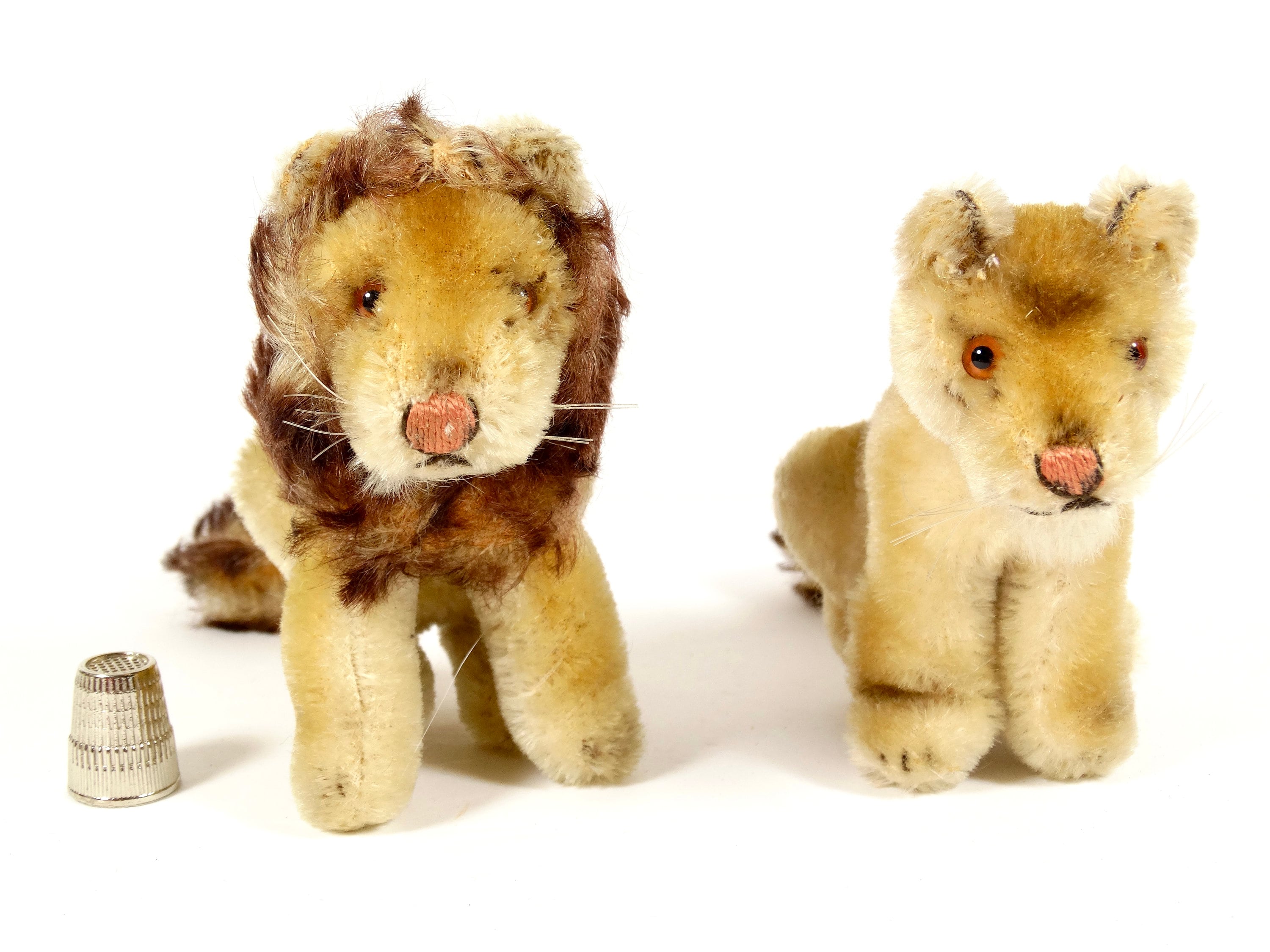 RARE Steiff Lion and Lioness Pair Vintage Steiff Seated Lion Seated ...