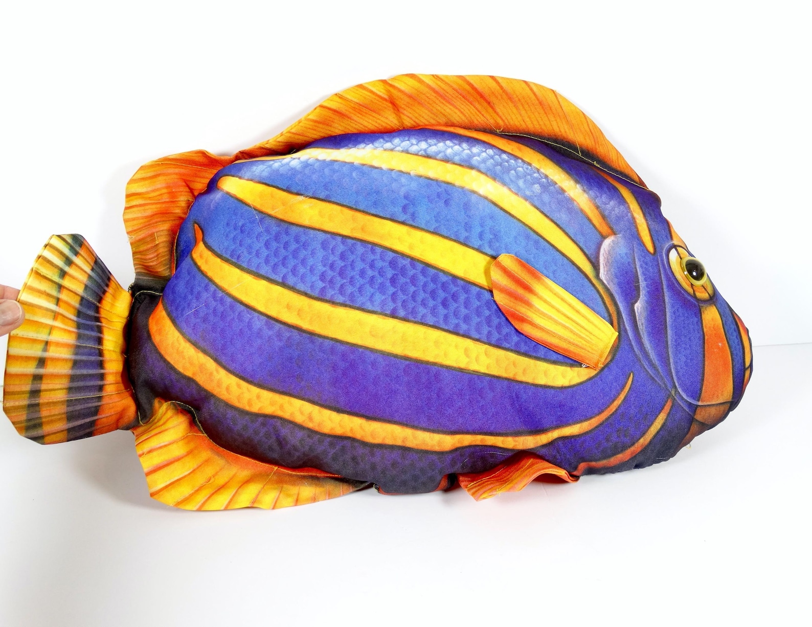 Giant Fish Pillow Tropical Fish Pillow Blue Ring Angelfish Pillow Scuba ...