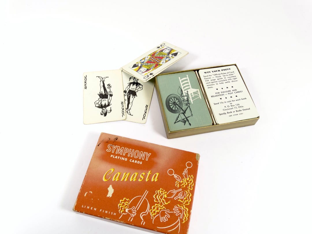 Vintage Double Deck Playing Cards Vintage Canasta Card Set Double ...