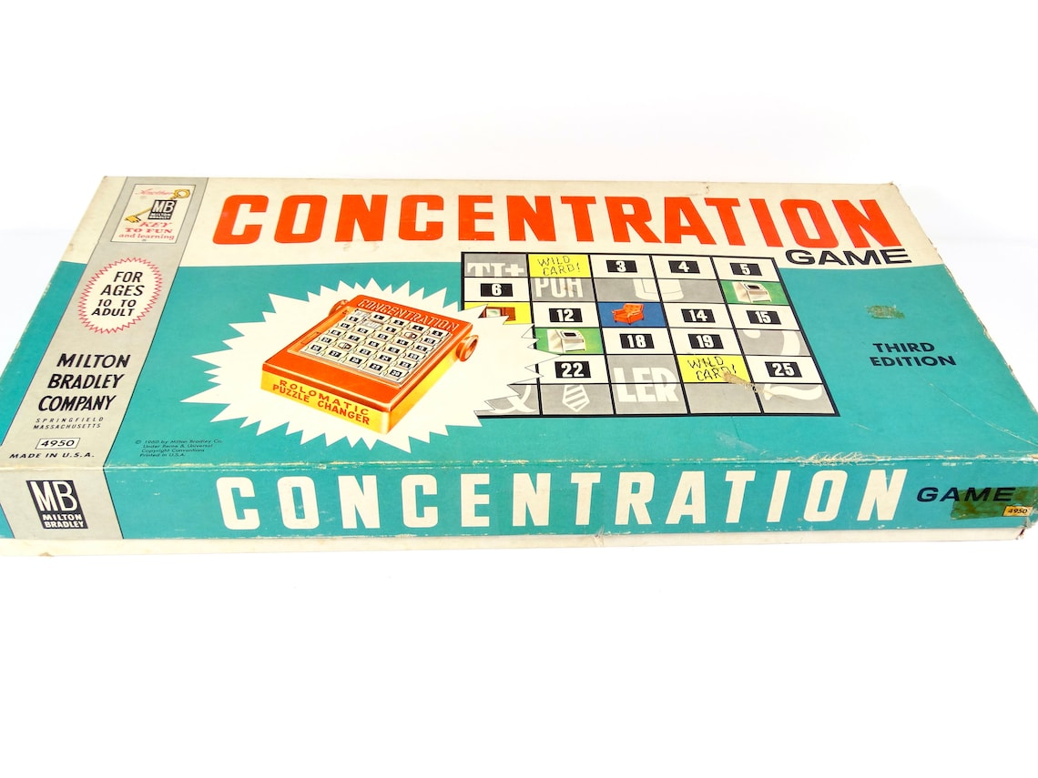 1960 Concentration Game COMPLETE 60s Board Game 1960 Board Game ...