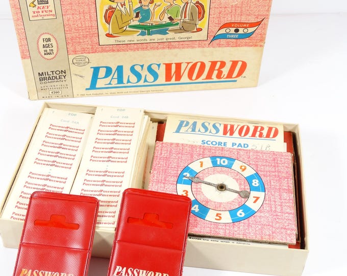 1963 Password Game 60s Vintage Board Game - Milton Bradley 1963 ...