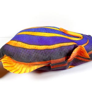 Giant Fish Pillow Tropical Fish Pillow Blue Ring Angelfish Pillow Scuba ...