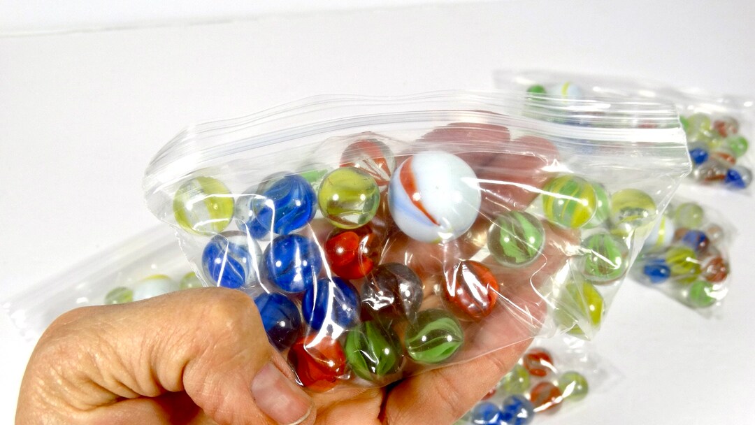 Vintage Marbles - Set of 24 Plus Shooter - Creamsicle Shooter Cats Eye ...