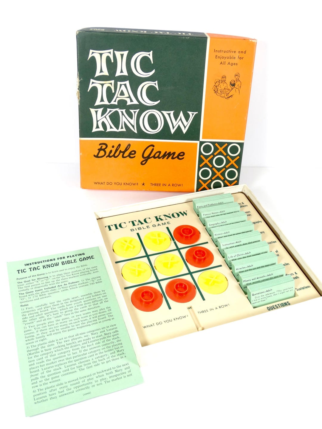 1964 Tic Tac Know Bible Game 1960s Bible Game Bible Trivia Vintage ...
