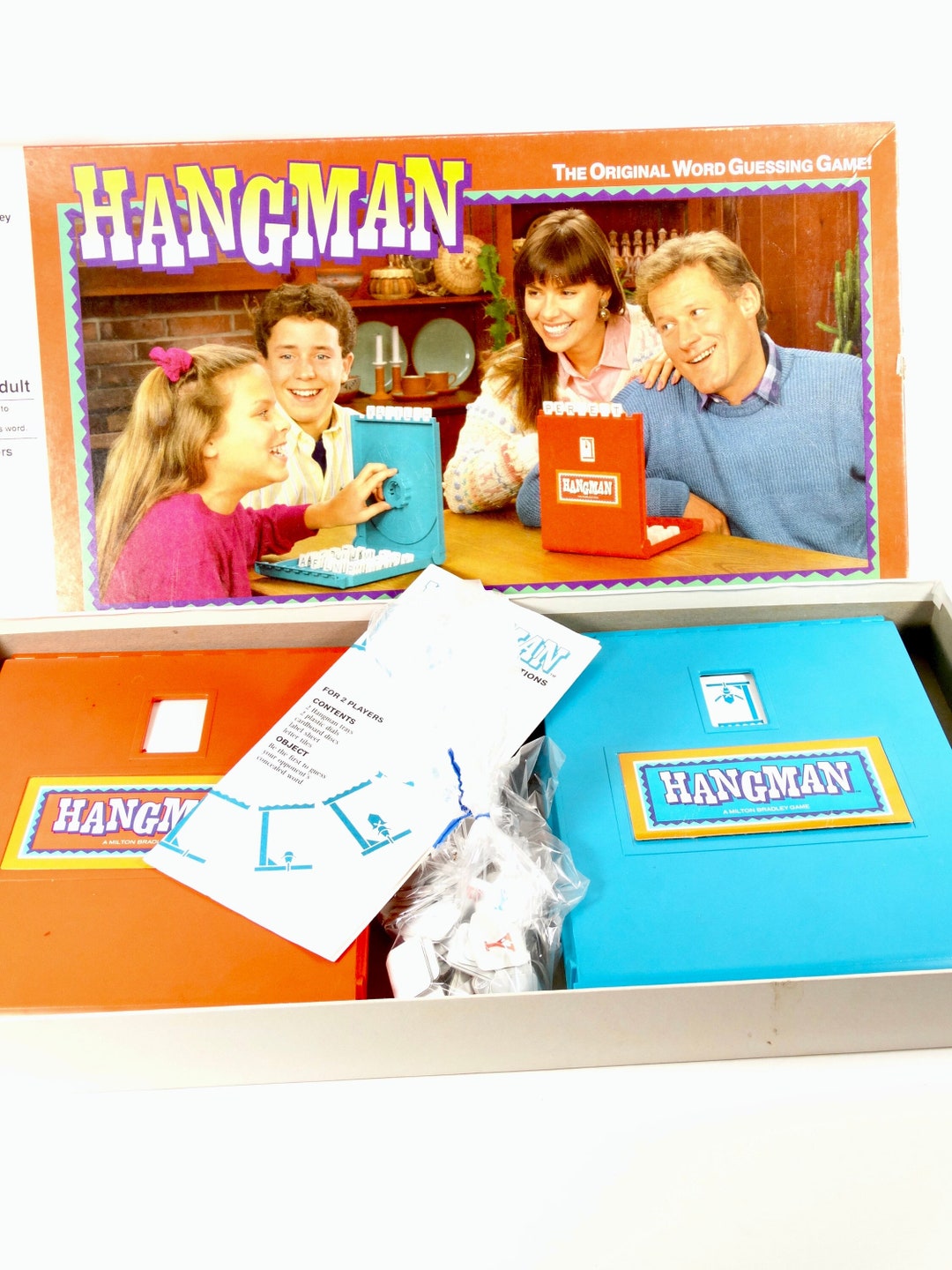 1988 Hangman Game COMPLETE Milton Bradley Hangman Spelling Game Family ...